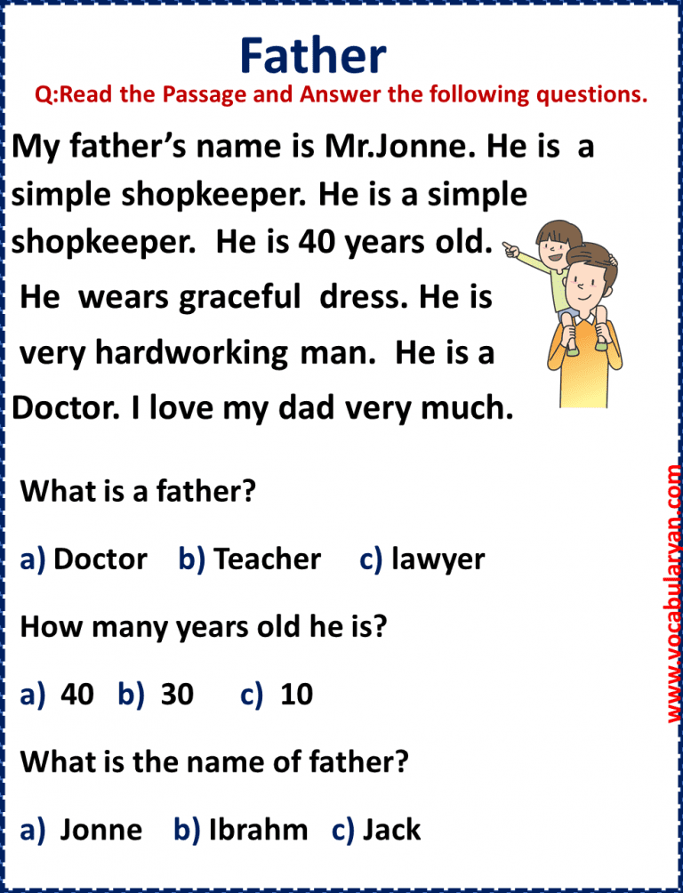 Reading Comprehension Worksheet For Grade 1 VocabularyAN Reading Comprehension Worksheet For Grade 1 VocabularyAN