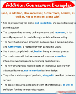 Sentence Connectors in English – VocabularyAN