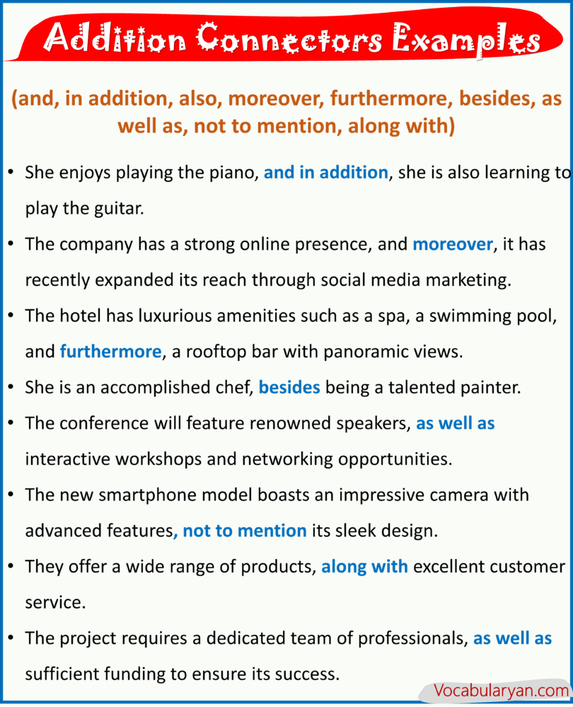 Sentence Connectors in English – VocabularyAN