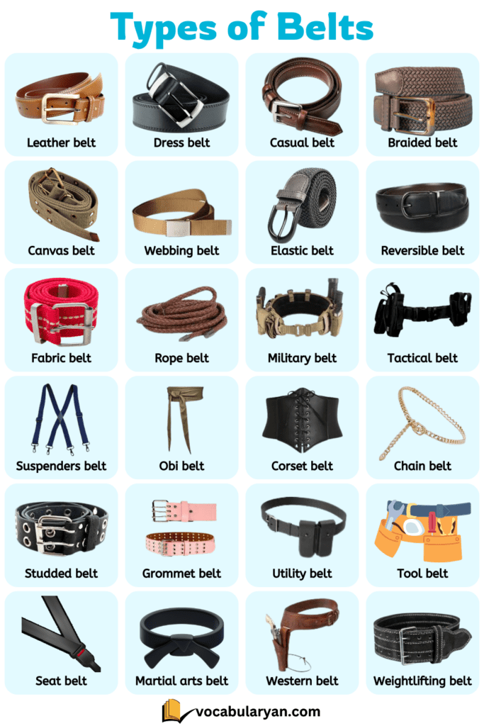 Types of Belts in English with Pictures – VocabularyAN
