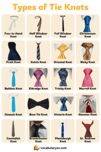 Names of Tie Knots in English include Pictures – VocabularyAN