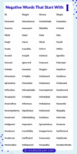 125+ Negative Words That Start With I : Vocabulary List – VocabularyAN