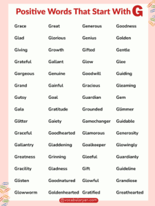 Positive Words That Start With G (Full List with Meanings)
