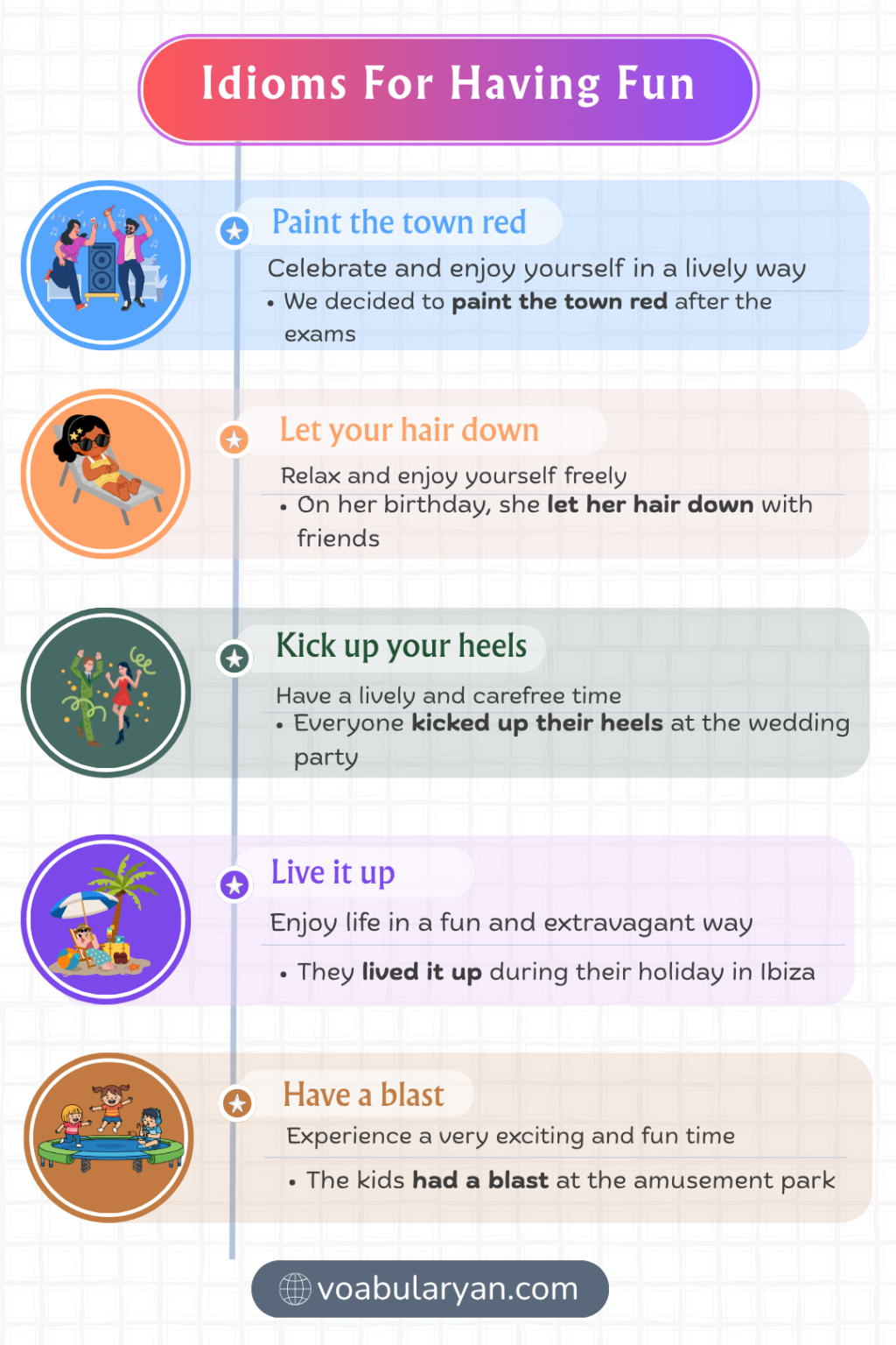 Idioms For Having Fun: Meanings And Examples – VocabularyAN