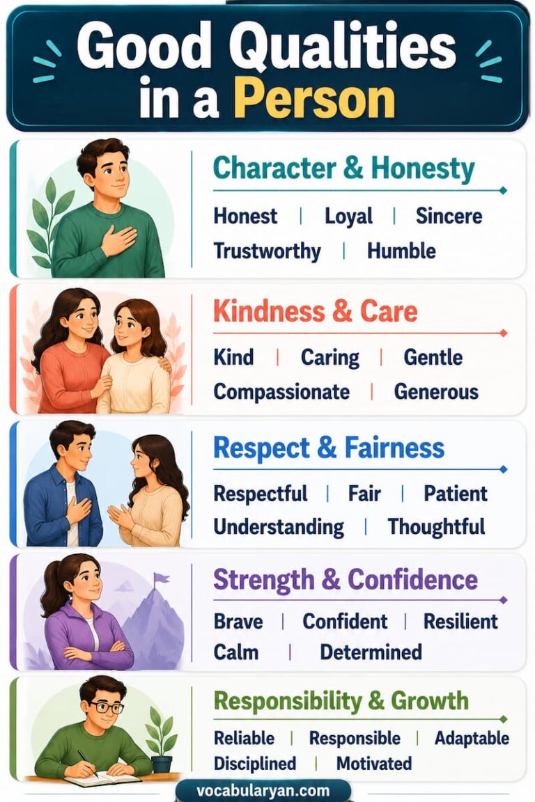 60+ Good Qualities in a Person With Meanings & Examples – VocabularyAN