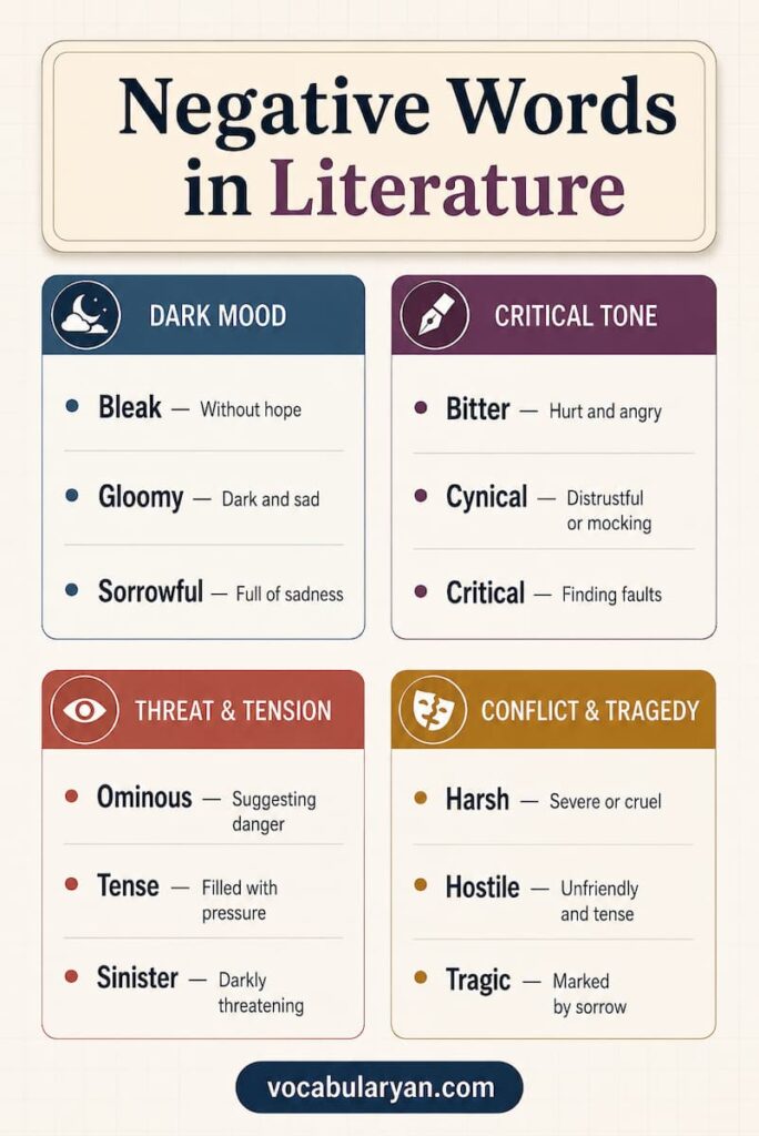 Negative Words In Literature: 140+ Terms With Meanings – VocabularyAN