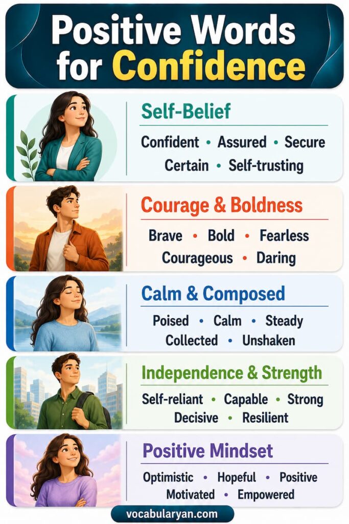 90+ Positive Words for Confidence With Meanings & Examples – VocabularyAN