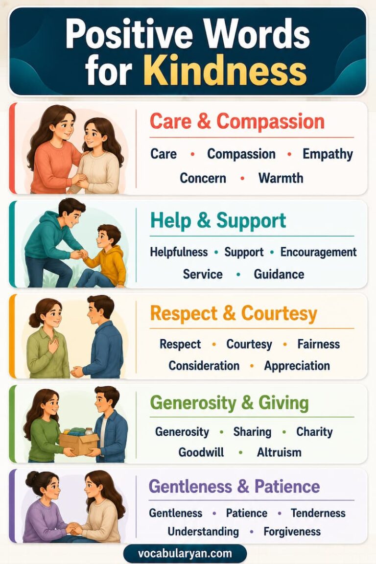 80+ Positive Words for Kindness With Meanings & Examples – VocabularyAN
