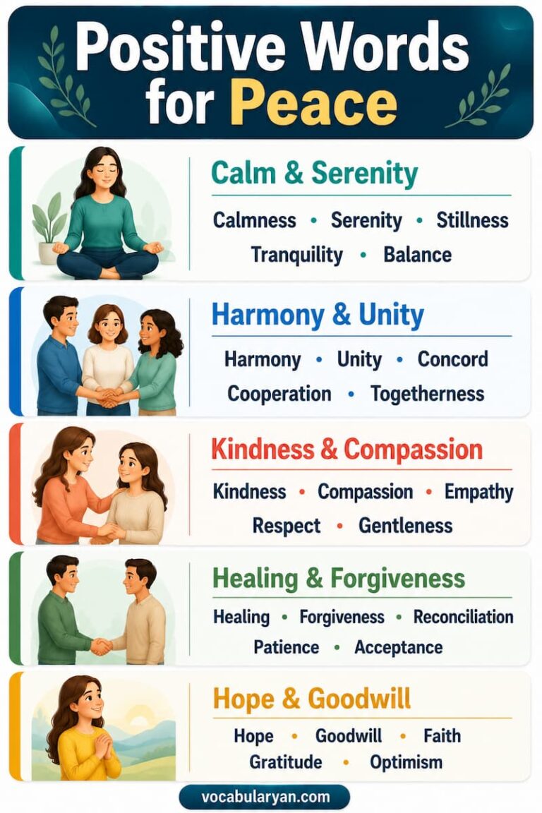 90+ Positive Words for Peace With Meanings & Examples – VocabularyAN