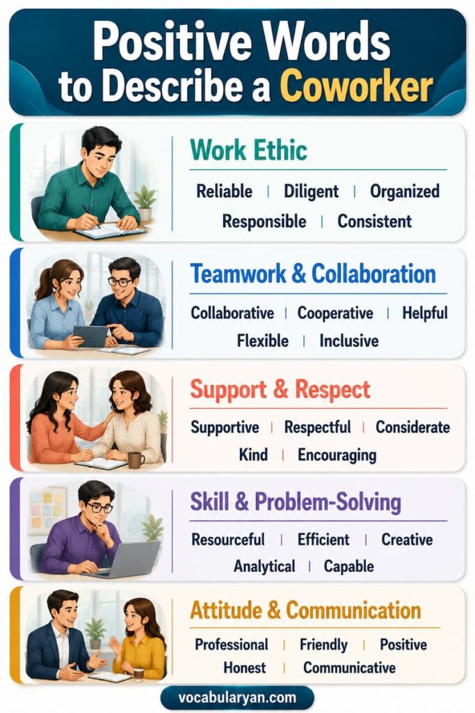 100+ Positive Words to Describe a Coworker With Examples – VocabularyAN
